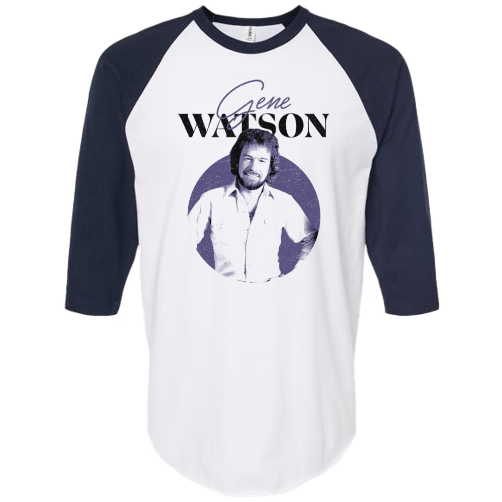 Gene Watson White and Navy Raglan Photo Tee – Richards and Southern