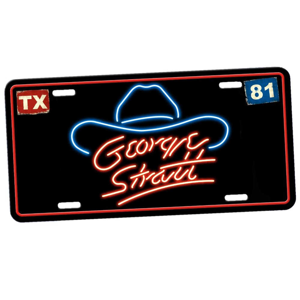 George Strait Neon Hat License Plate – Richards and Southern