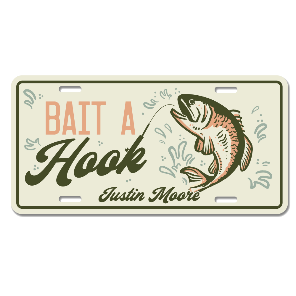 Justin Moore Bait A Hook License Plate – Richards and Southern