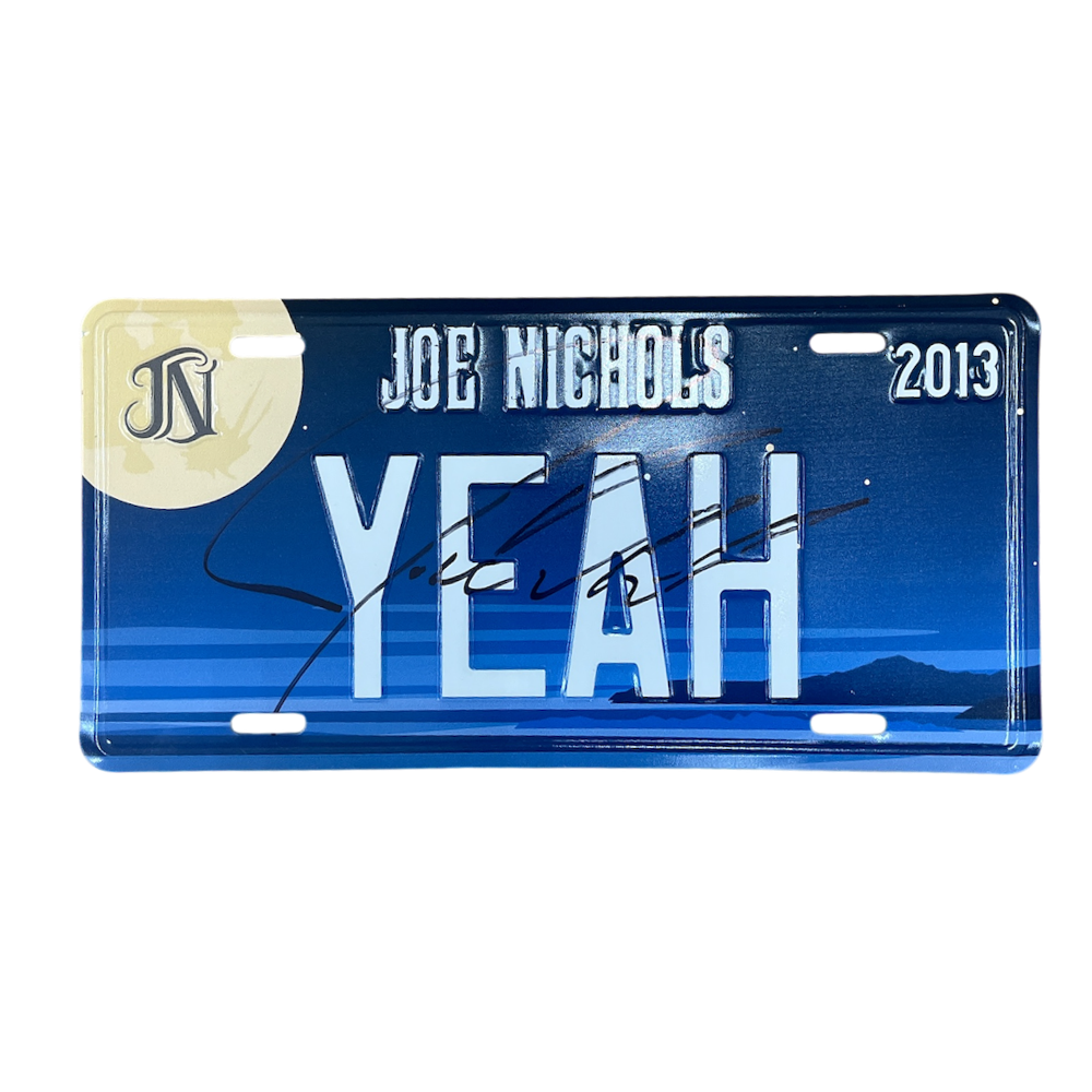 Joe Nichols Signed YEAH License Plate – Richards and Southern