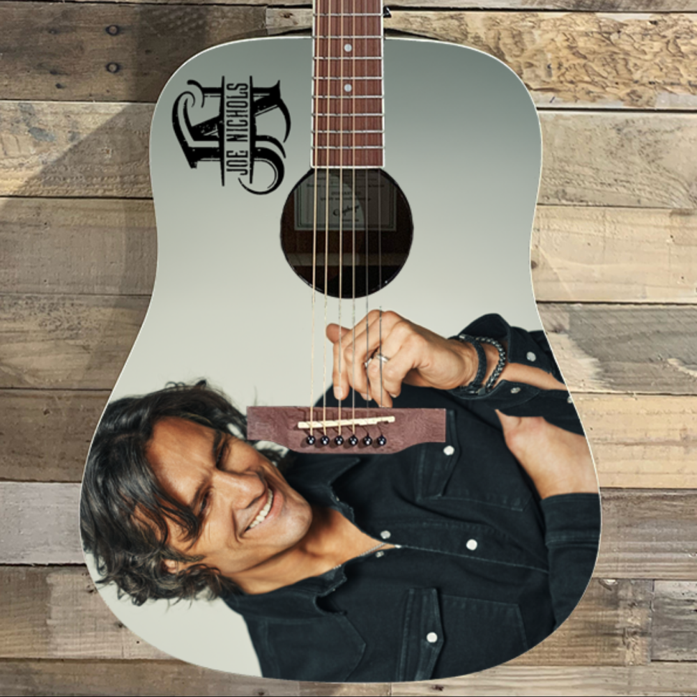 Joe Nichols Signed and Personalized Guitar- Black Shirt – Richards and ...
