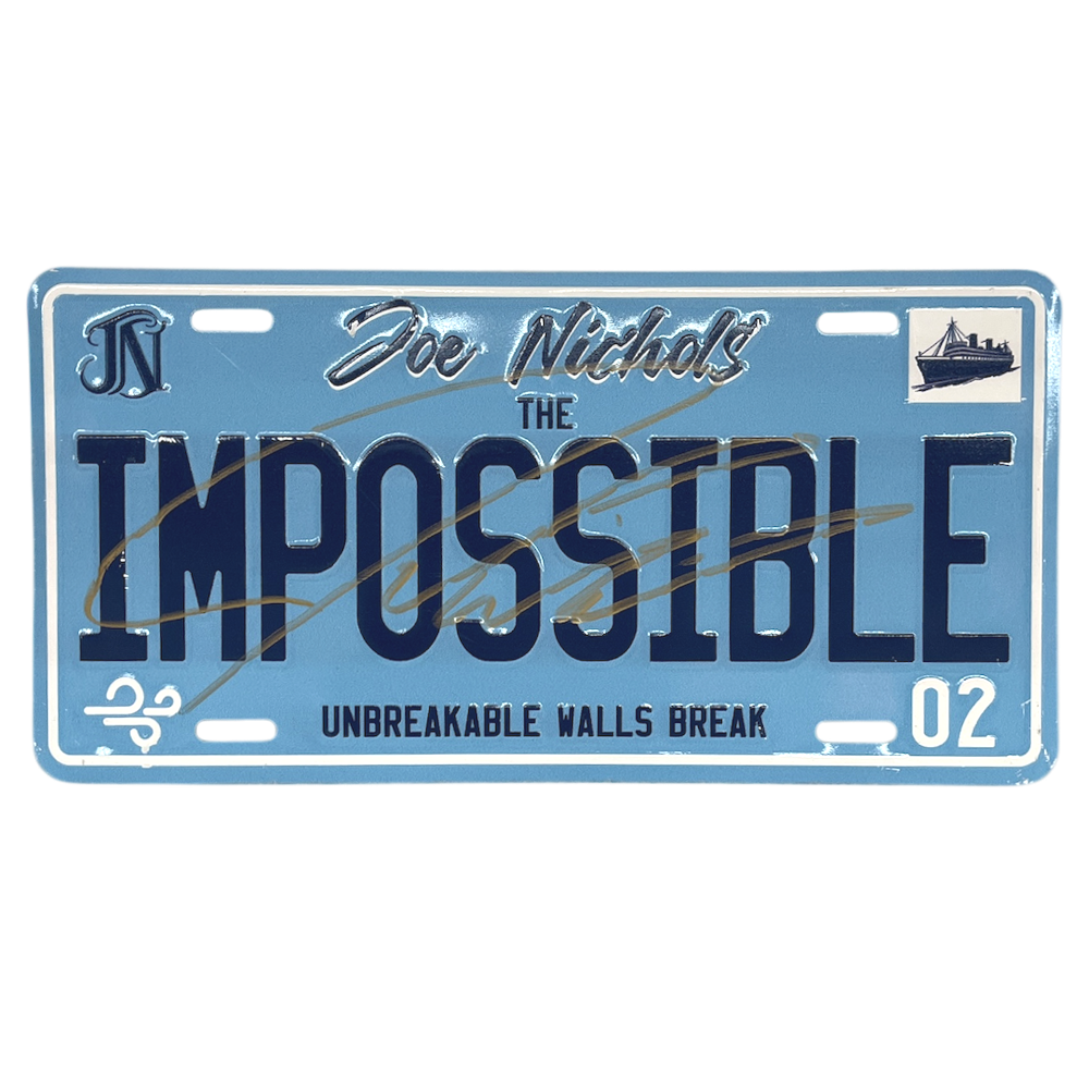 Joe Nichols Signed The Impossible License Plate – Richards and Southern